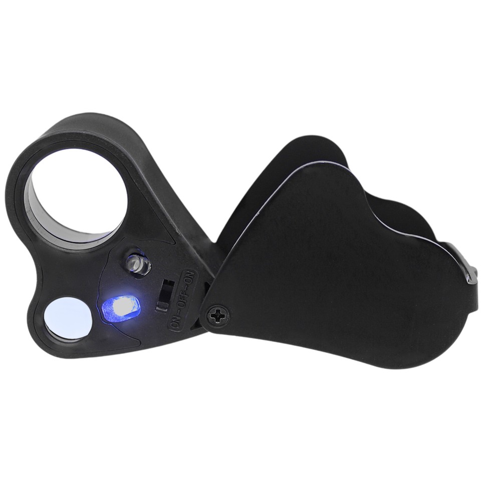 Illuminated 30X - 60X Magnifying Jewelers Loupe Lighted Eye Glass ...