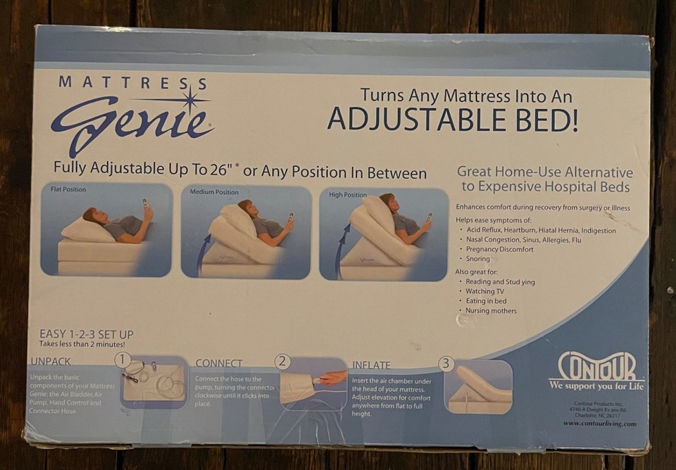 New Mattress Genie Inflatable Bed Wedge With Pump | Queen Size | eBay