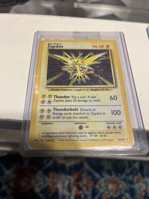 Pokémon TCG Zapdos Base Set 16/102 Holo Shadowless Holo Rare | eBay