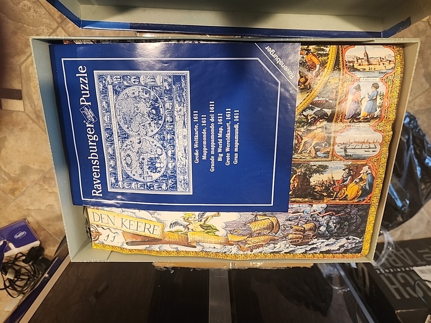 Ravensburger 9000 Piece Jigsaw Puzzle~Big World map 1611~Complete w ...