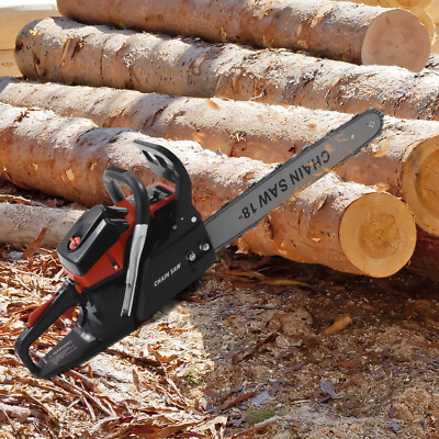 58cc 2 Stroke 4.4HP Gas Chainsaw Gasoline Powered Chain Saw Engine Wood ...