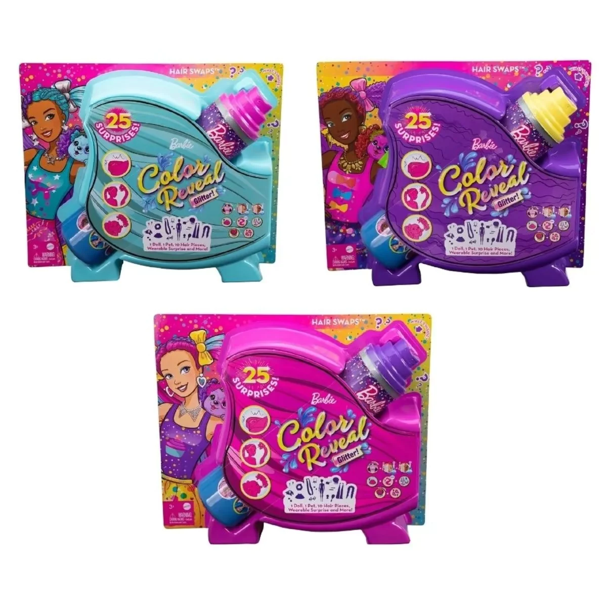 HBG38 BARBIE COLOR REVEAL GLITTER DOLL PURPLE | eBay