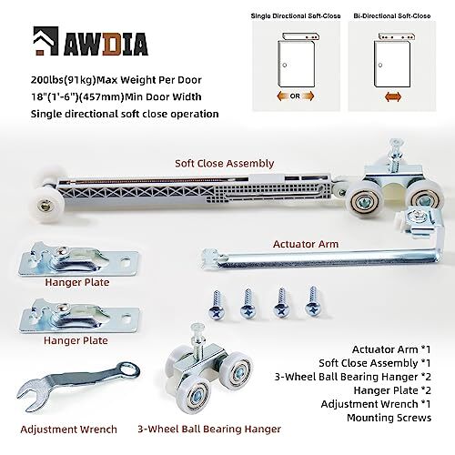 Soft Close Pocket Door Hardware 3wheel Pocket Door Rollers Replacement ...