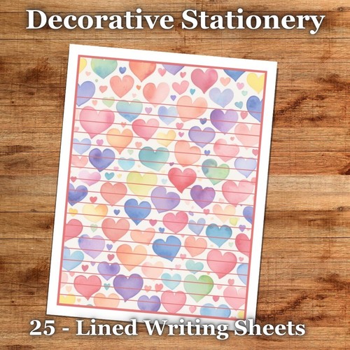 25 Sheets Decorative Paper Letter Writing Paper Color Stationery - Cute ...