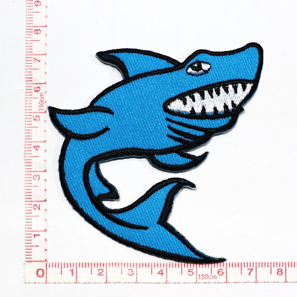 Shark Fish Patch Ocean Animal Surfing Tattoo Artwork Emblem for Iron on ...
