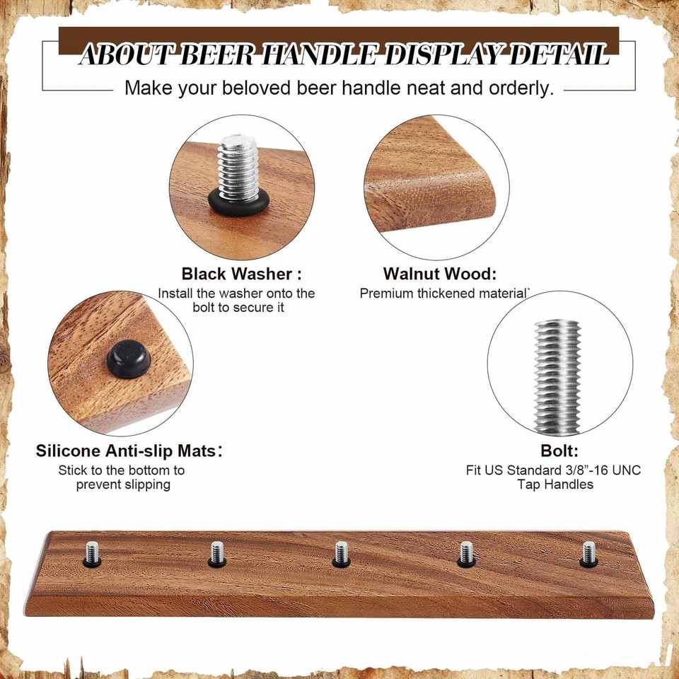 Beer Tap Handle Display, Holds 5 Tap Handles Tabletop Beer Handle ...