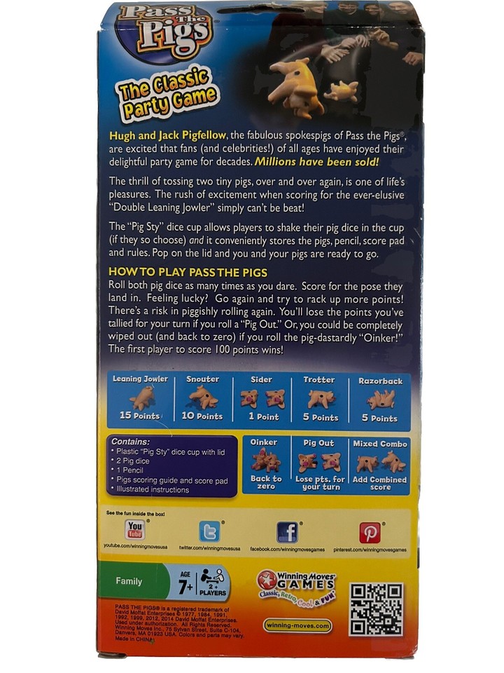 Pass The Pigs Board Game Winning Moves Games 2014 Pig Sty Dice Cup ...