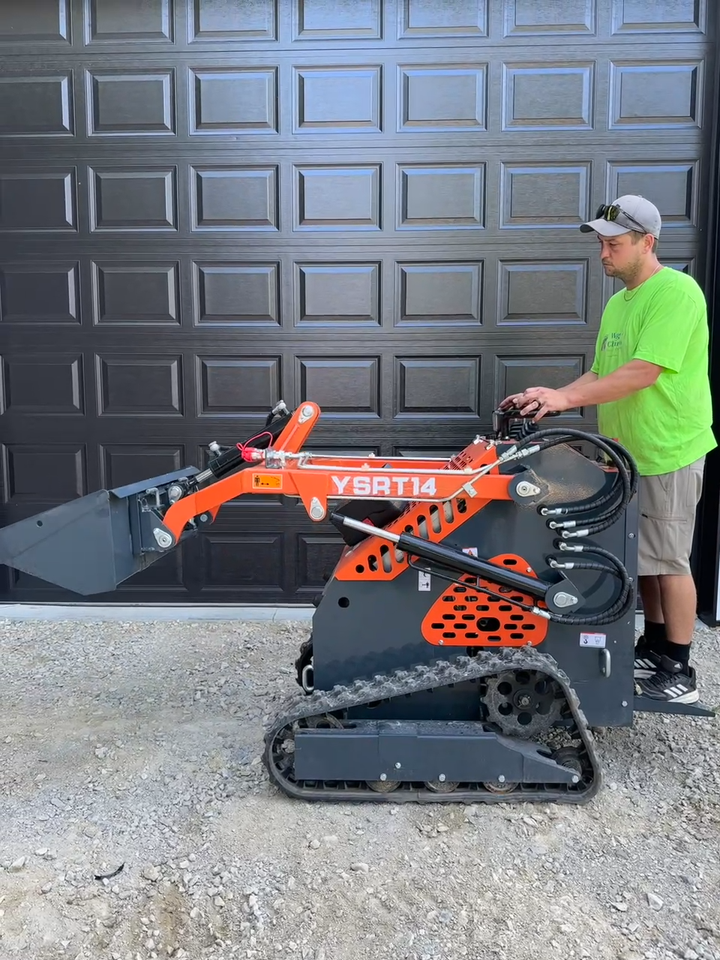 AGT YSRT14 Mini Skid Steer Stand-On Compact Tracked Loader 13.5HP ...