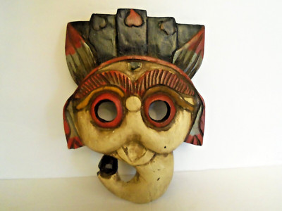 Ceremonial Tiger Wooden Cat Mask Hand Carved Painted Cat No.77-3281 ...