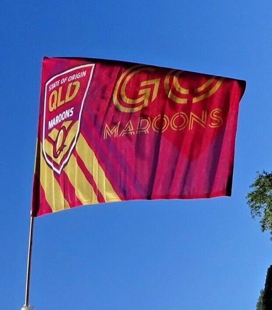 QUEENSLAND Maroons State of Origin Flag 90cm X 60cm for Stick or Pole ...