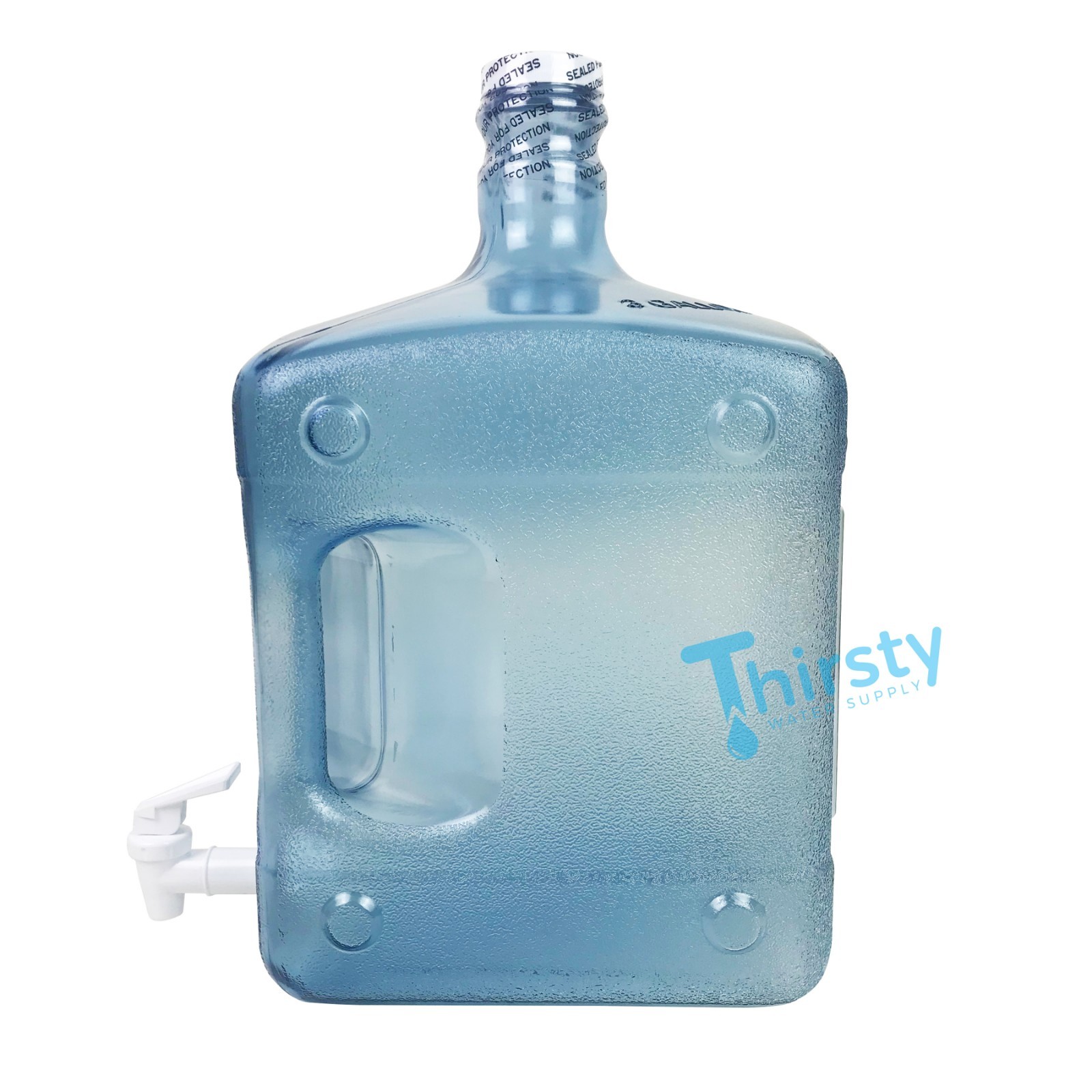 3 Gallon Reusable Square Water Bottle Spigot Faucet Drinking Dispenser ...