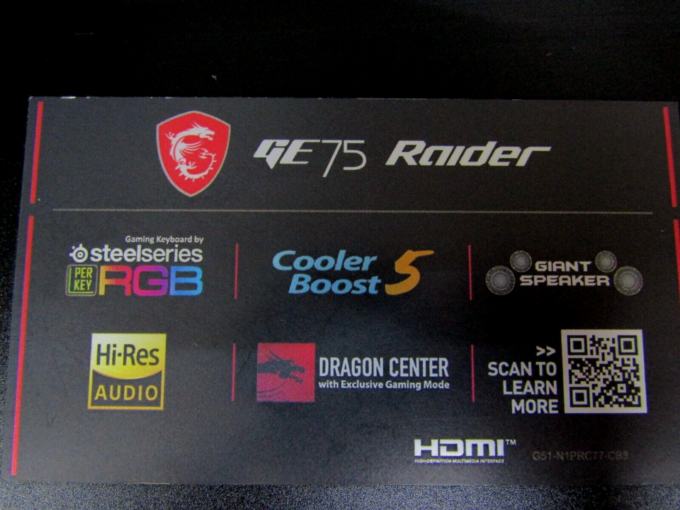 MSI GE75 Raider 10SE-008 Gaming Laptop 17.3", i7-10750H, 512GB, 16GB ...