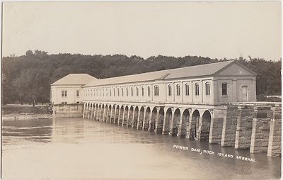 Iowa IA Postcard c1910 ROCK ISLAND ARSENAL Dam Illinois Real Photo RPPC ...