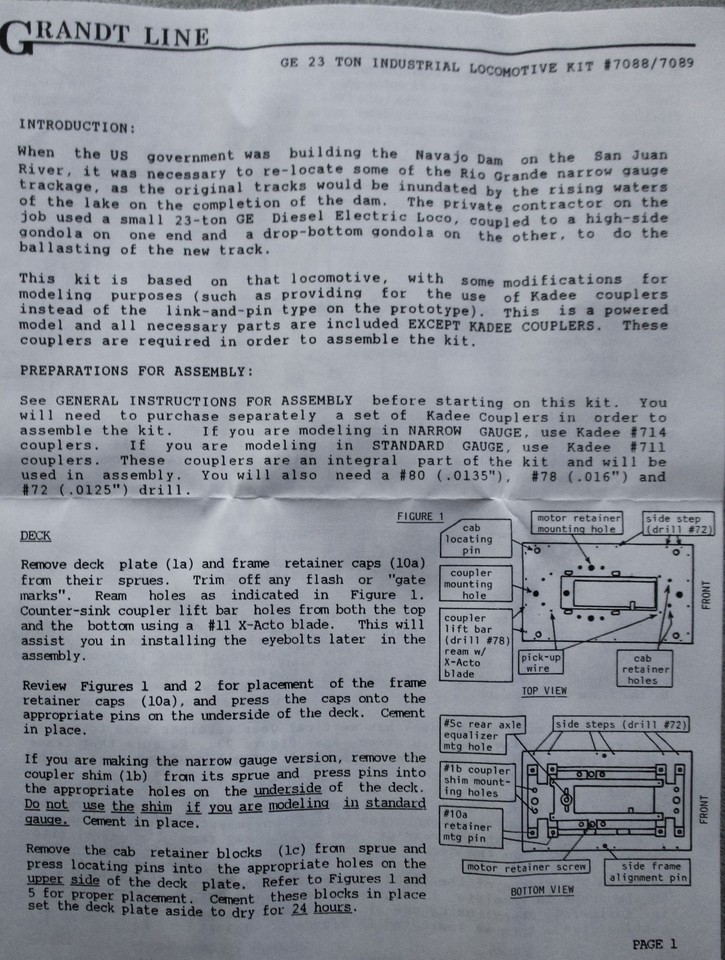 HO: Powered GE 23-Ton Box Cab Diesel Electric Locomotive, a styrene kit ...