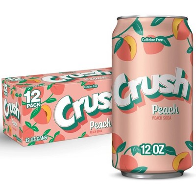 Crush Caffeine Free Peach Soda Pop, 12 fl oz, 12 Pack Cans | eBay