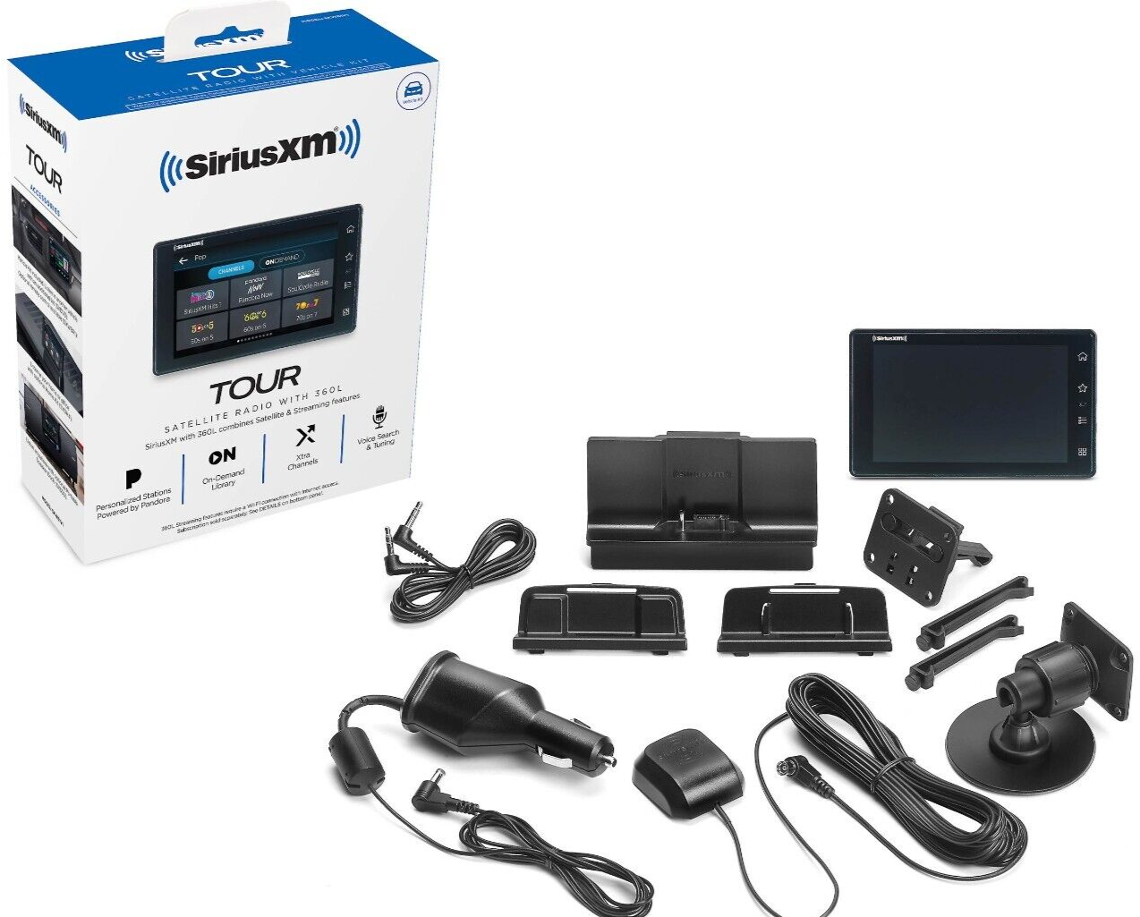 SiriusXM Tour Bluetooth WiFi Satellite Radio SXWB1V1 w/ 360L Dock ...
