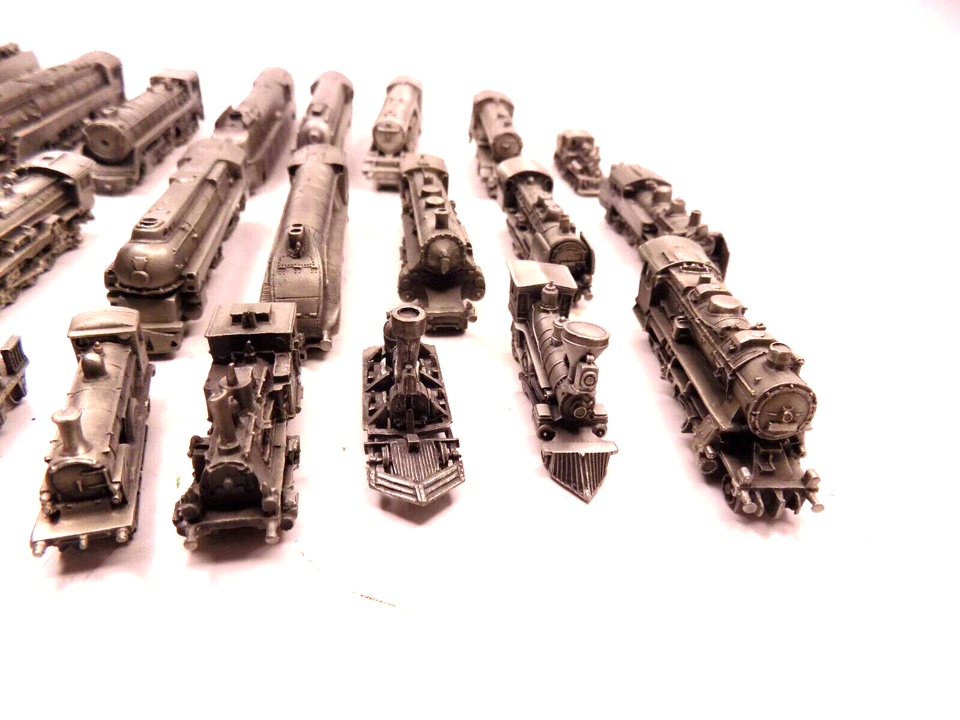 Franklin Mint Pewter Train Set w/ Wood Display World's Greatest ...