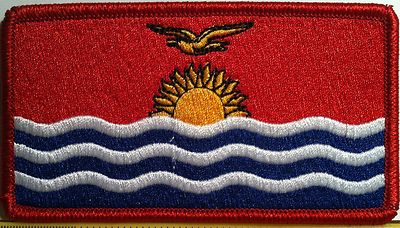 Kiribati Flag Patch With Hook Adhesive Fastener Red Border | eBay