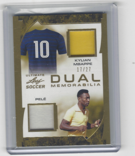 2022 Leaf Ultimate Kylian Mbappe and Pele Dual Memorabilia Patch 17/27 ...
