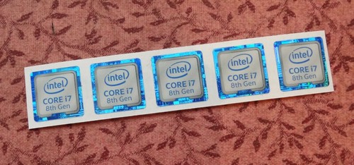 Lot of 5 Intel Core i7 8th Generation Stickers 18 x 18mm Case Badges ...
