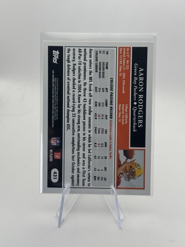 Aaron Rodgers 2010 Topps 50th Anniversary 2005 #431 Reprint RC Rookie ...