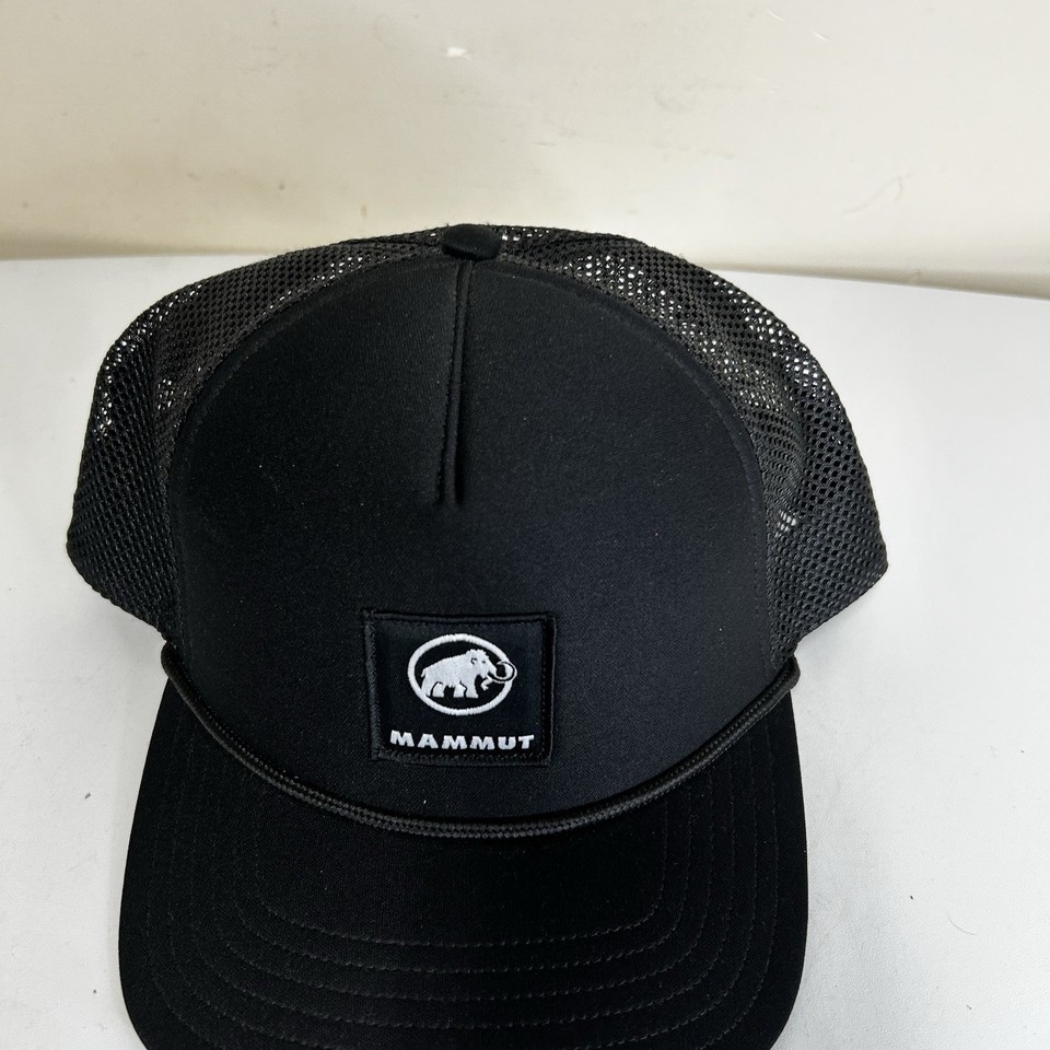Mammut Crag Logo Hat Baseball Cap Trucker Mesh Outdoors Black SnapBack ...