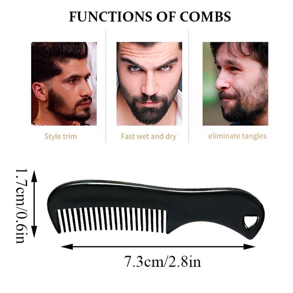 Anti Static Mini Beard Comb Professional Black Moustache Combs Travel ...