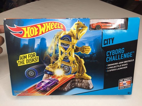Mattel Hot Wheels City Cyborg Challenge Aim For Disks Track System Set ...