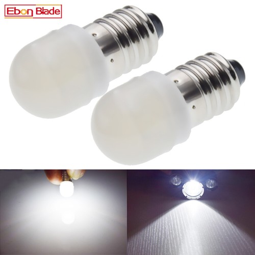 Pair 6V E10 Screw LED Flashlight Bulb Lamp 2SMD White Replace Torch ...