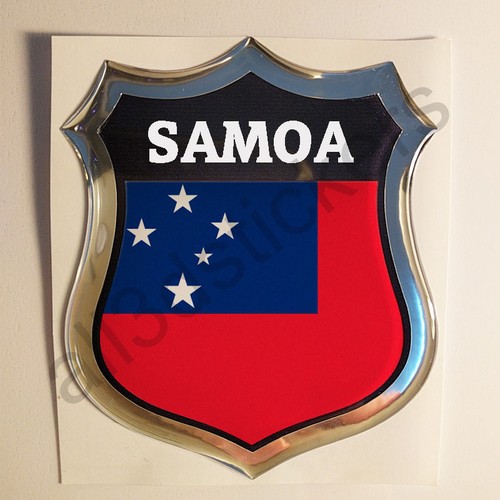 Sticker Samoa Emblem 3D Resin Domed Gel Samoa Flag Vinyl Decal Car ...