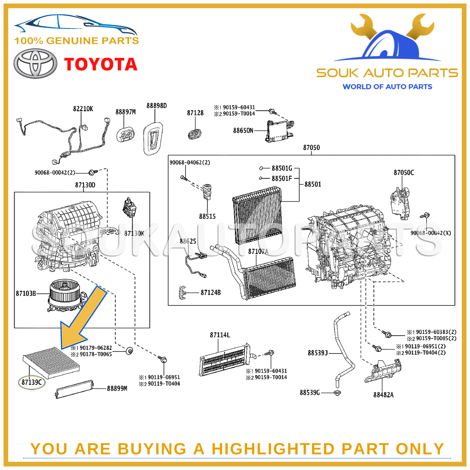87139-0K070 Genuine Toyota ELEMENT AIR REFINER 871390K070 OEM | eBay