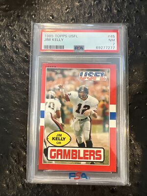 1985 Topps USFL Jim Kelly #45 PSA 7 Houston Gamblers NM | eBay