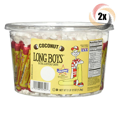 2x Tubs Atkinson's Coconut Flavored Long Boys Candy | 130 Per Tub | 2 ...