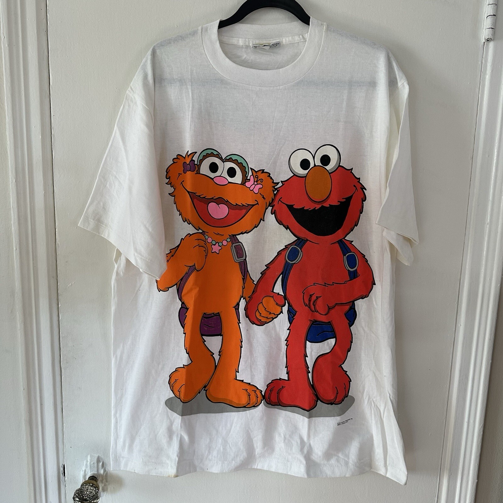 Sesame Street Vintage 90s PBS Elmo and Zoe Cartoon Do… - Gem