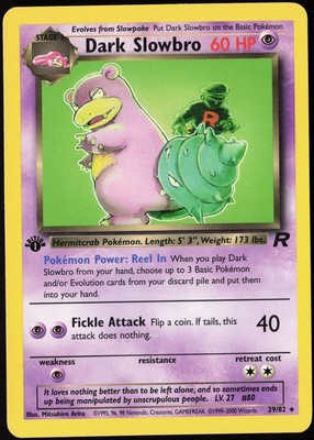 2000 Pokemon Team Rocket 1st Edition Dark Slowbro Rare #29/82 NM | eBay