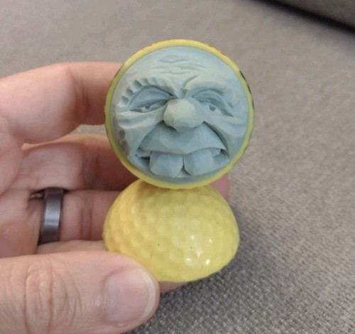 Goof Ball, Caricature funny face Carved in Golf Ball Signed Tom Brown ...