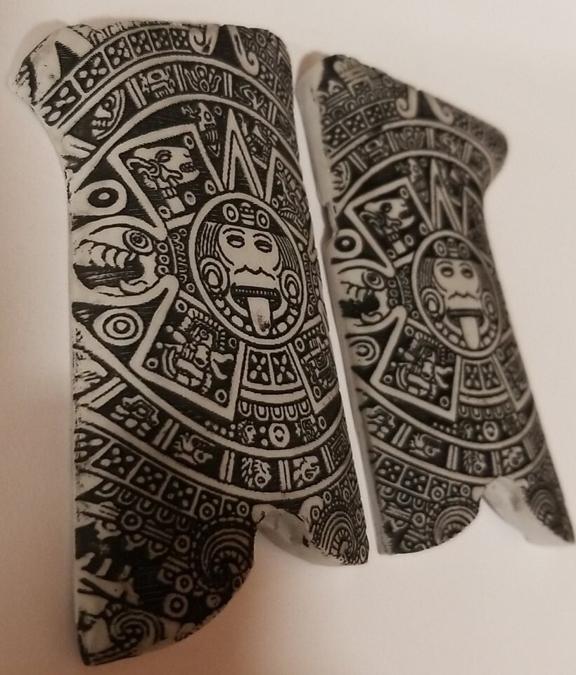 Ruger P89, P85, P90, P91 pistol grips aztec calendar on grey plastic | eBay