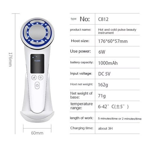Portable LED Hot Cold Hammer Facial Skin Rejuvenation Lifting EMS ...