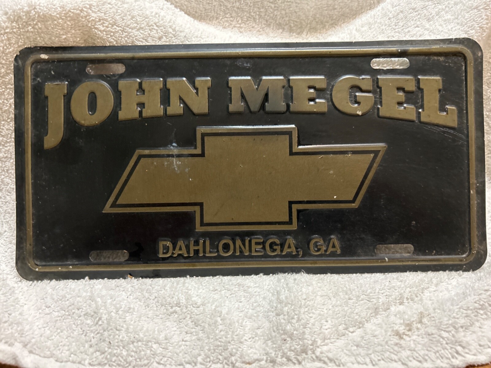 Vintage John Megel Chevrolet Dahlonega Georgia Booster License Plate | eBay