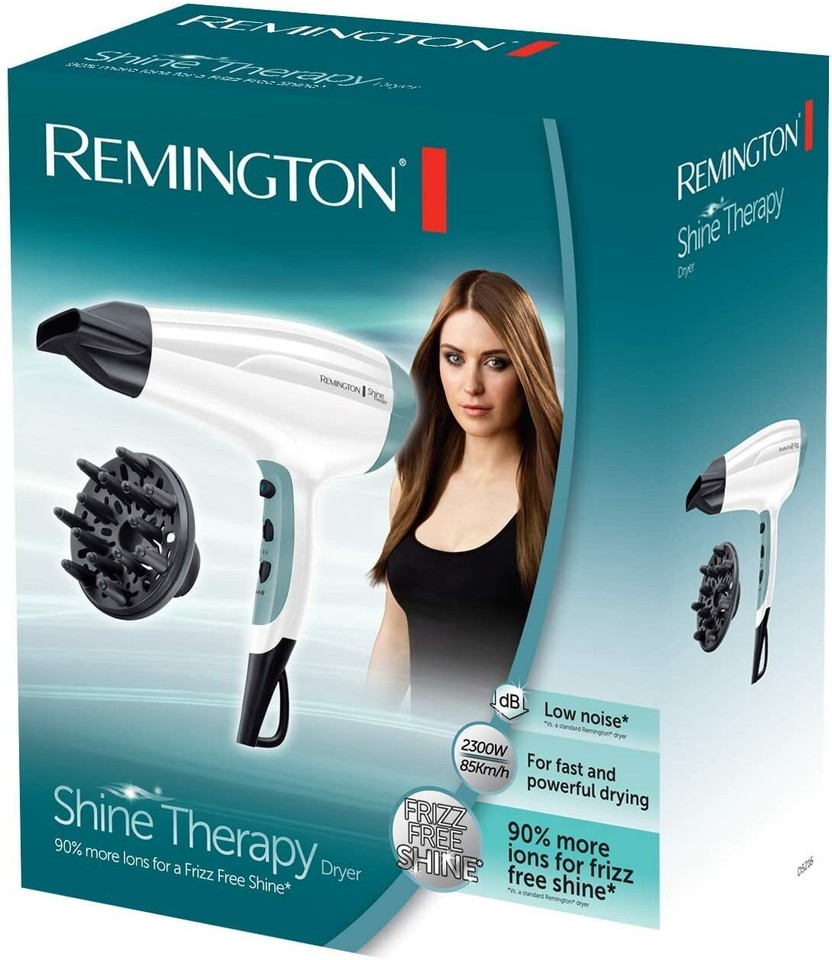 Remington Shine Therapy Hair Dryer 2300W Ionic + Diffuser Cool Shot ...