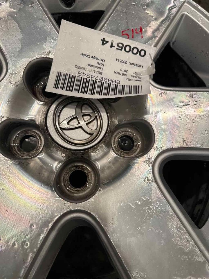 2004-2010 Toyota Sienna 16x6-1/2 6 Spoke Alloy Machined Wheel Assembly ...