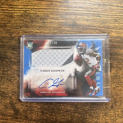 2017 PANINI ORIGINS CHRIS GODWIN ROOKIE, RPA, AUTOGRAPH, JERSEY, BLUE ...
