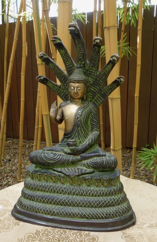 Large Beautiful Snakes Naga-Buddha Statue, Bronze from TIBET 6.3kg ...
