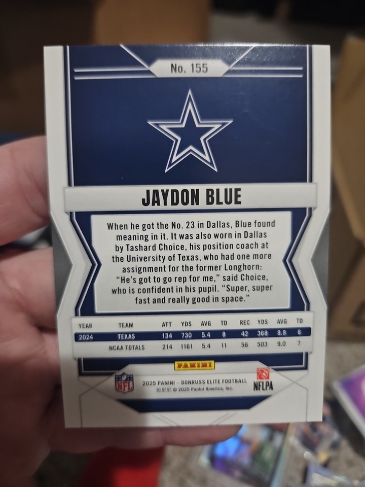 2025 Donruss Elite Jaydon Blue Green Disco RC Dallas Cowboys #155 ...