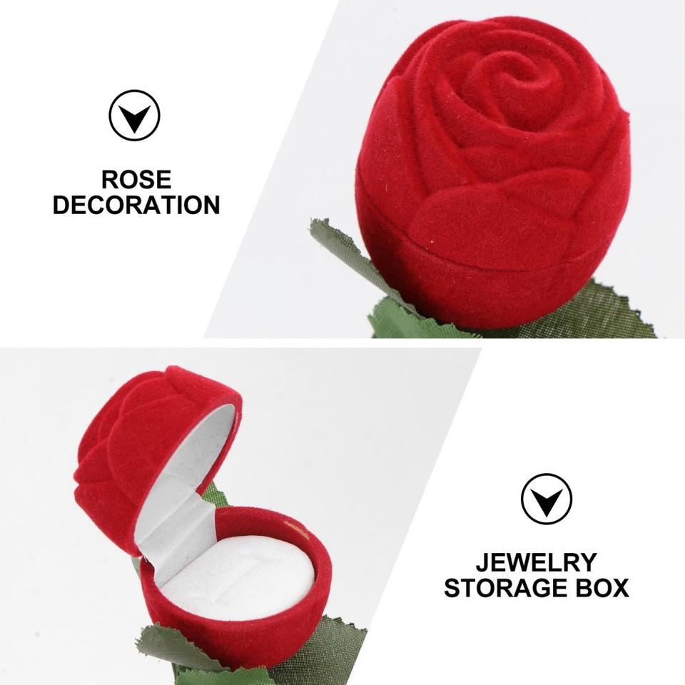 Creative Red Rose Box Lifelike Case for Valentine Wedding Gift | eBay ...