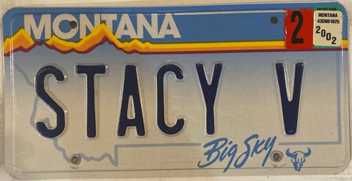 Vanity STACY V license plate Stacey Stacie Stace Stacee Staci MT 2002 ...