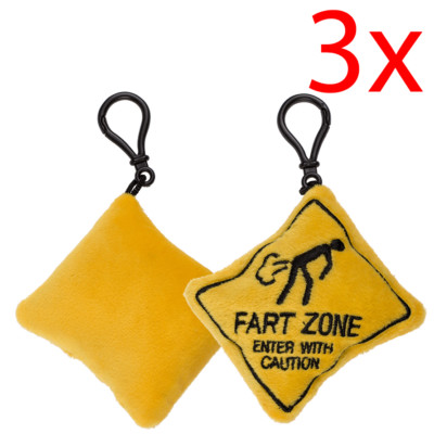 3 X PLUSH FART CUSHION DESIGN SOUND CARABINER HOOK SOFT FART ZONE GIFT ...