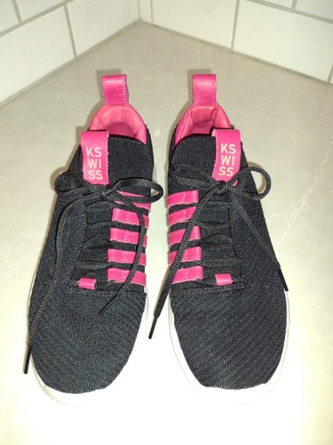 K-Swiss Women's Gen-K Icon Knit Sneaker - Size 7. Black with Pink ...