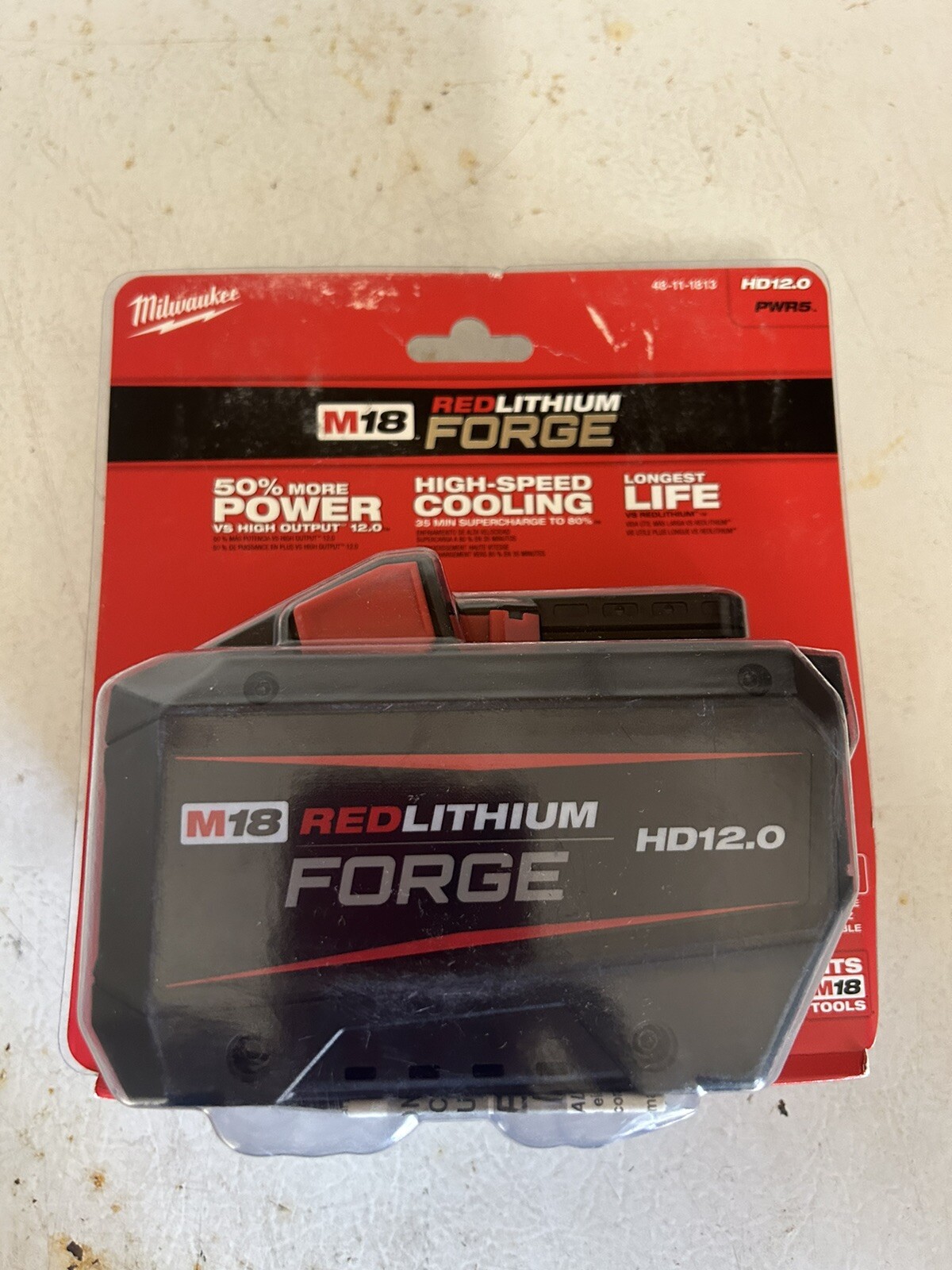 Milwaukee M18 Red Lithium Forge HD12.0 Lithium Ion Battery Pack 48-11 ...