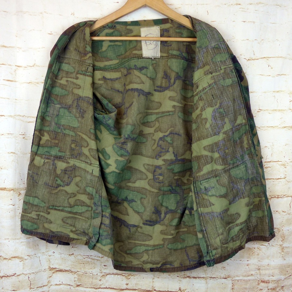 VTG Military USMC Shirt M RDF ERDL Camo 70s Jungle Coat Hot Weather ...